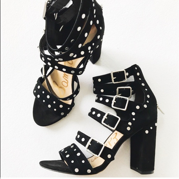 Sam Edelman | Shoes | Sam Edelman Suede Leather Studded Block Heels ...